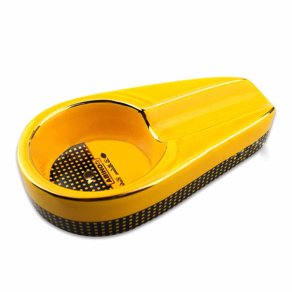 Yellow Ceramic Ashtray for 1 Cigar (ASH-103)
