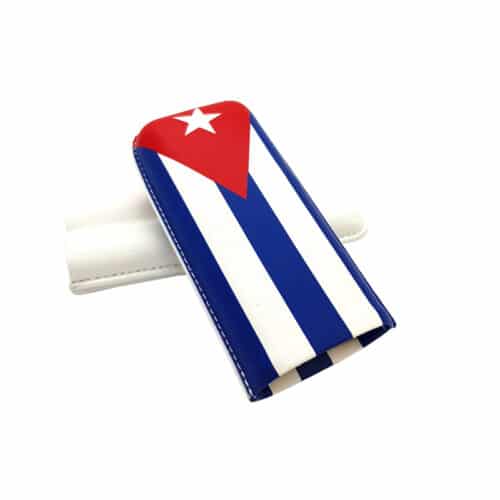 Leather Case Cuban Flag for 2 Cigars (4071)
